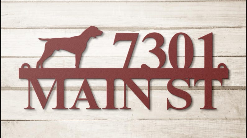 German Shorthaired Pointer GSP Dog Custom Metal Address Sign - Etsy
