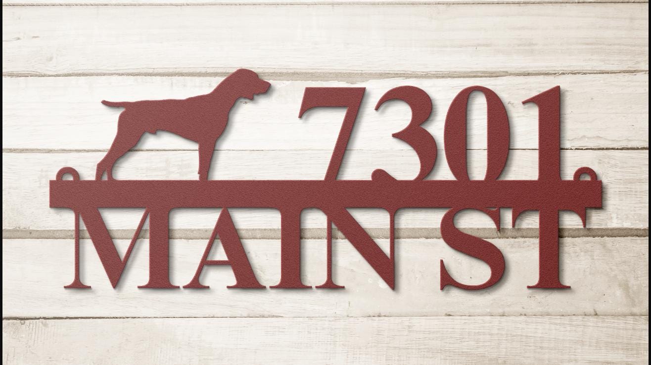 German Shorthaired Pointer GSP Dog Custom Metal Address Sign - Etsy