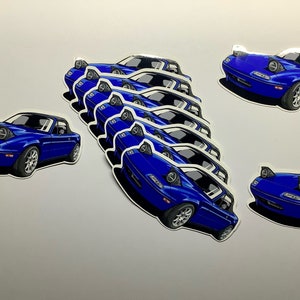 Blue Miata Laminated Vinyl Stickers - Etsy