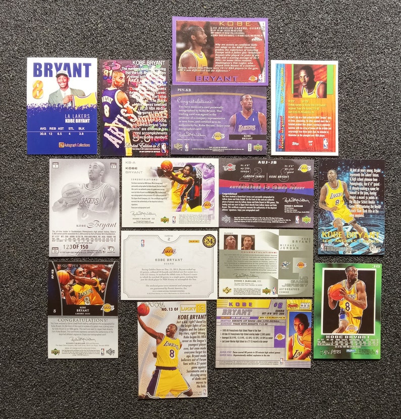 1996 Kobe Bryant Autograph Rookie Card Lot. Reprints Limited Edition ...