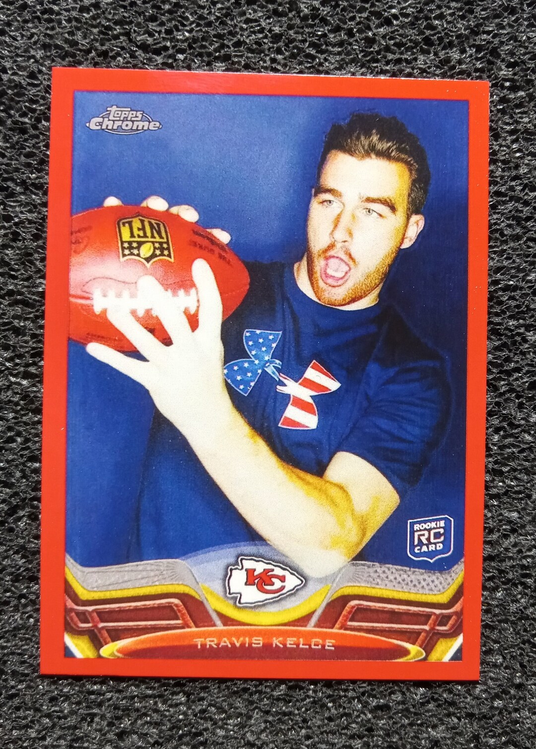 2013 Travis Kelce Kansas City Cheifs Red Border Refractor Rookie Card ...