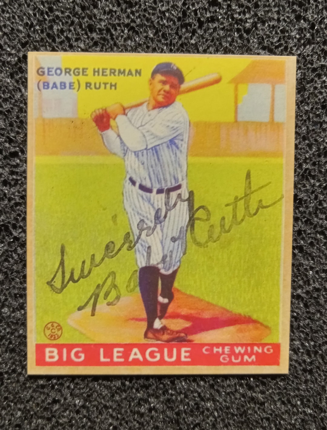 1940 Babe Ruth Goudy Gum Autograph Rookie Card. Reprint Mint Condition ...