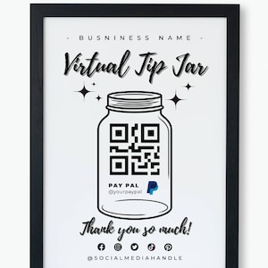 Printable Virtual Tip Jar Canva Template, Instant Download, Show ...