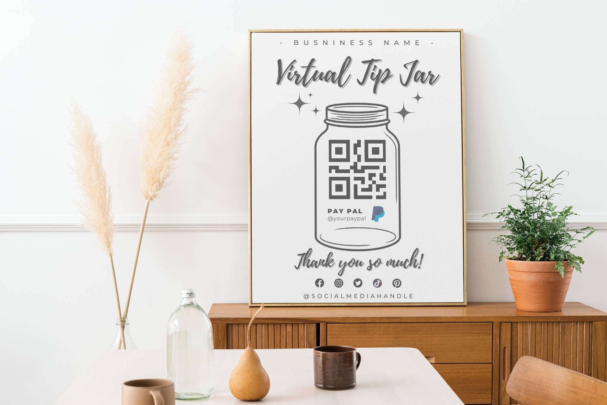 Printable Virtual Tip Jar Canva Template, Instant Download, Show ...