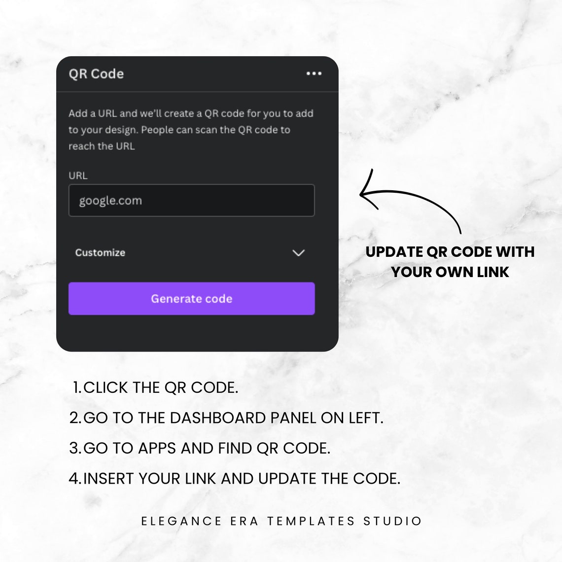 Custom Printable Virtual Tip Jar QR Code Sign Canva Template, Instant ...