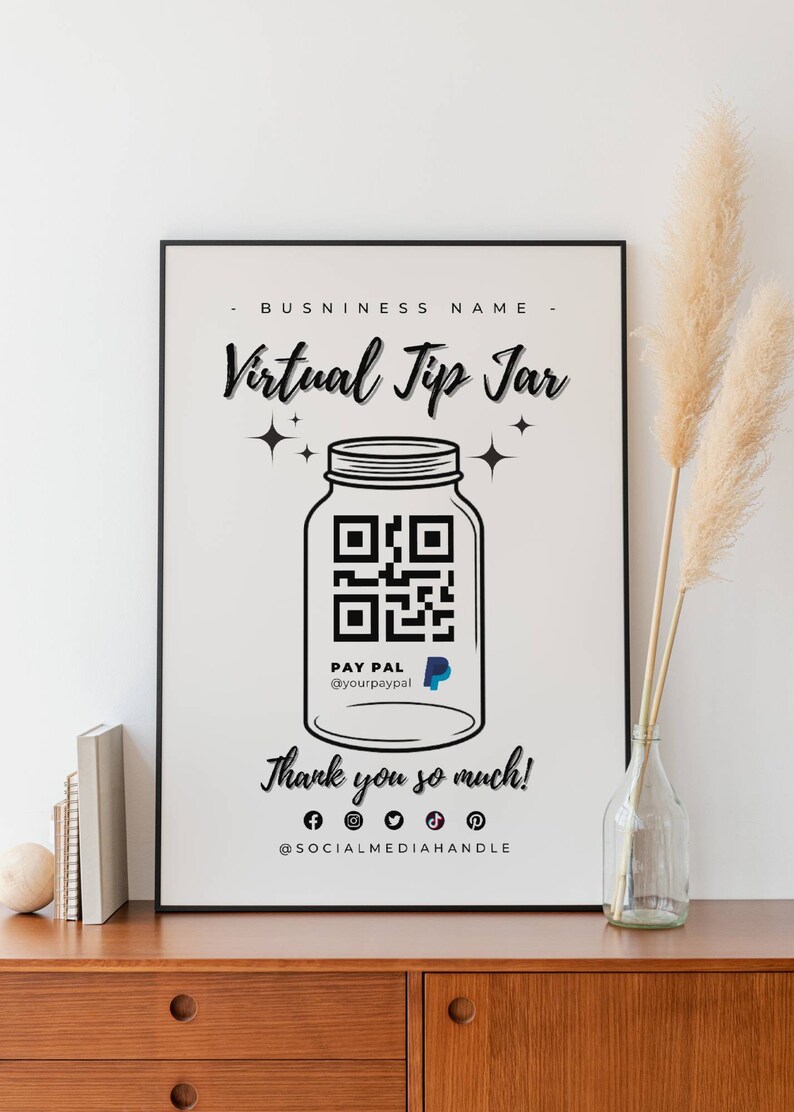 Printable Virtual Tip Jar Canva Template, Instant Download, Show ...
