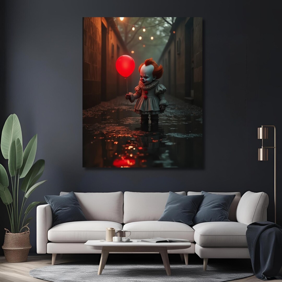 Movie "it" Clown Red Balloon Print, Nature Wall Art, Stephen King ...