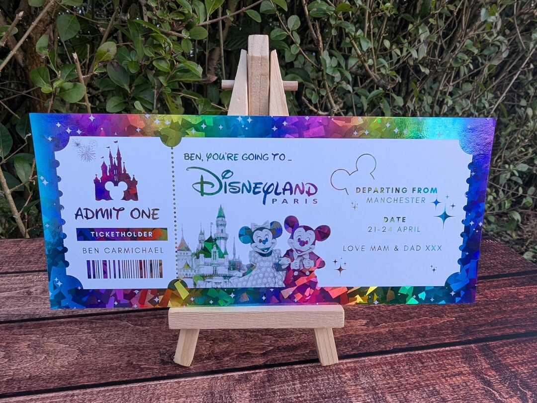 Personalised Foil Disney Ticket - Design Option 1 - Individual Ticket ...