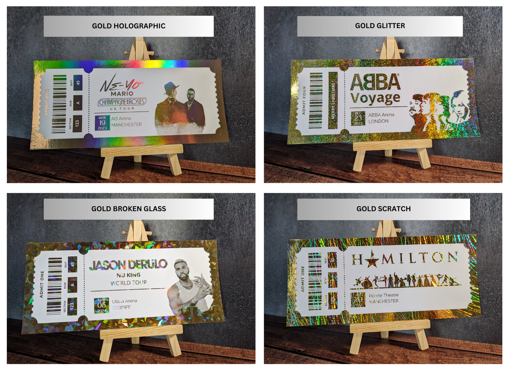 Foil Concert Tickets Personalised Foil Tickets Can Be Created for Any ...