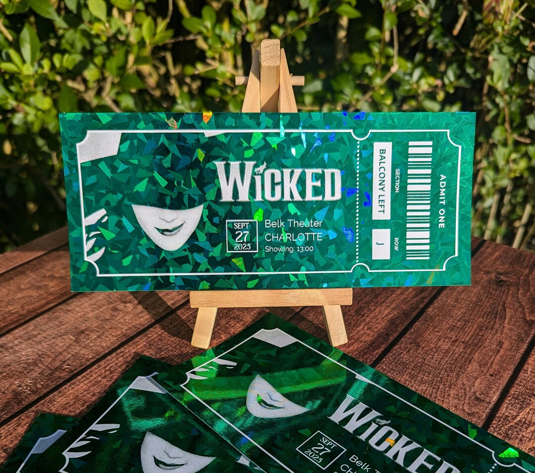 Personalised Foil Event Tickets for Any Theatre or Show Performance E.g ...