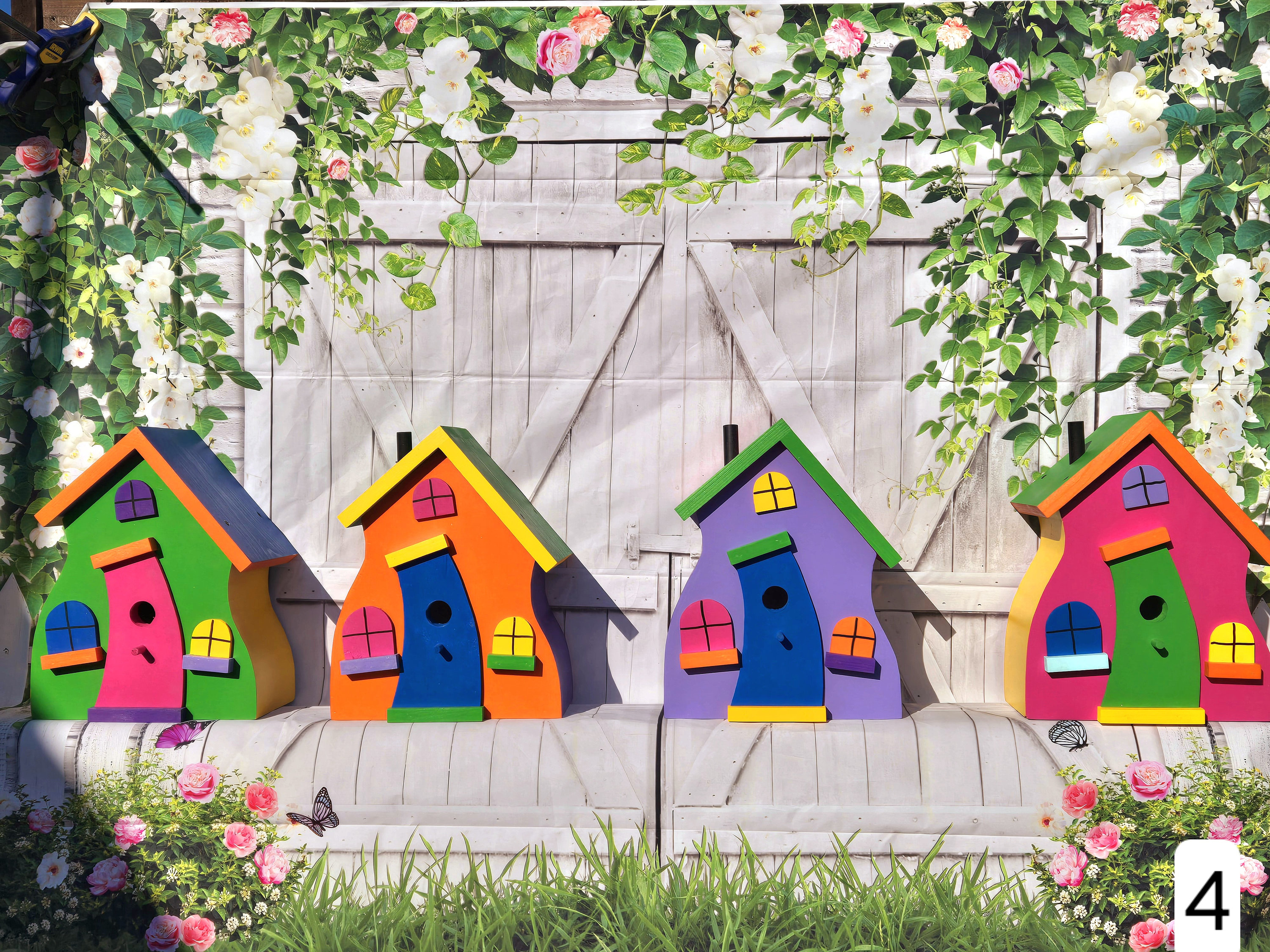 Wacky Whimsical Wooden Birdhouse, Hand Painted, 4 Color Combinations ...