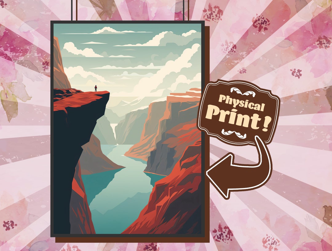 Physical Poster Norway Trolltunga Cliff Design a Minimalist - Etsy