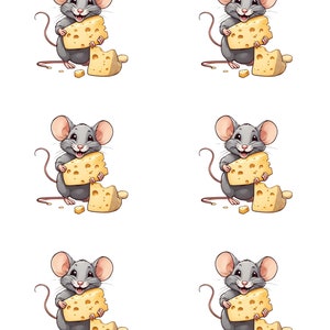 Funny Laughing Mouse With Cheese Digital Art, Cute Animal Illustration ...