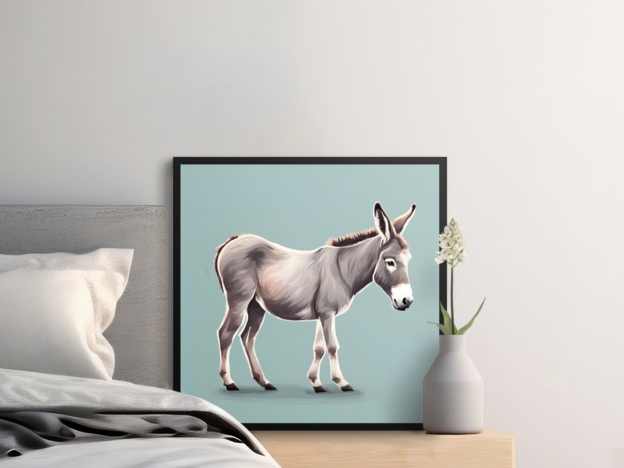 Donkey Clipart Svg Png, Pdf Dxf Eps, Farm Animal Clipart, Cute Donkey ...