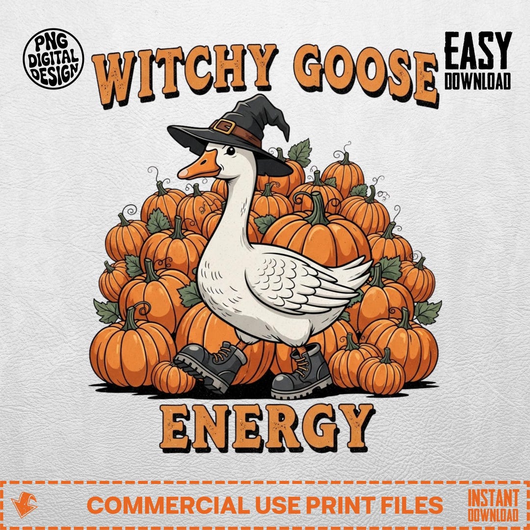 Witchy Goose Png, Witchy Goose Energy, Pumpkin Png, Halloween Png ...