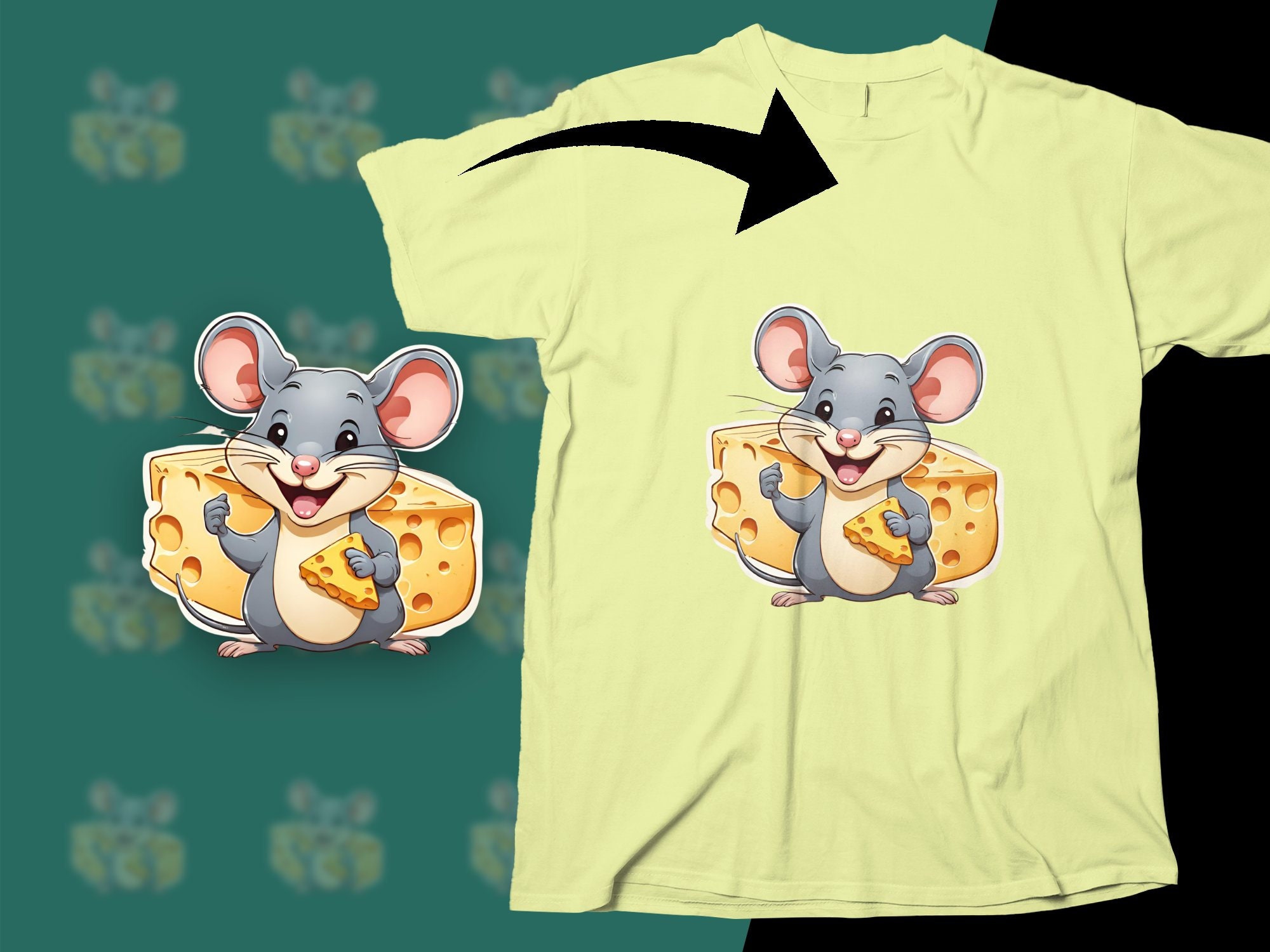 Funny Laughing Mouse Cheese Digital Art, Cute Rodent Clipart Svg, Png ...