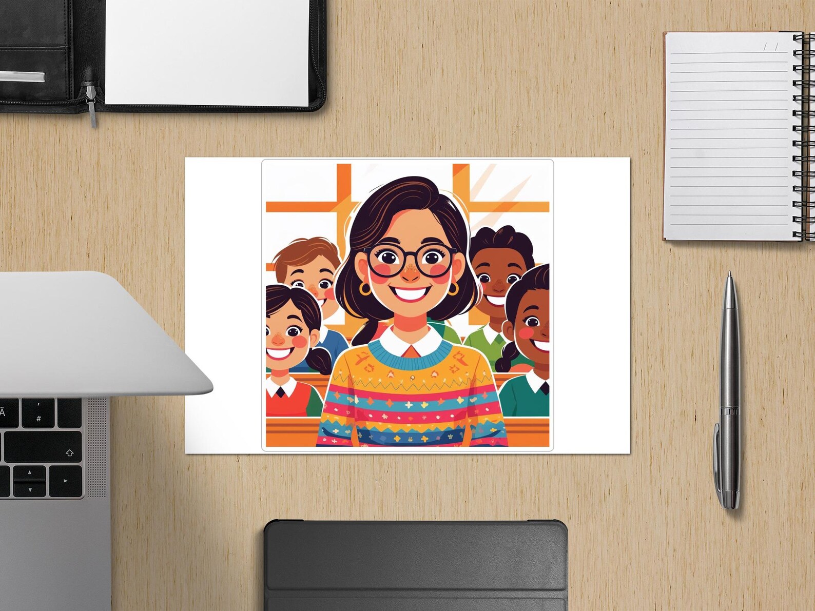 Back to School Clipart: Teacher & Happy Students (PNG Digital Download ...