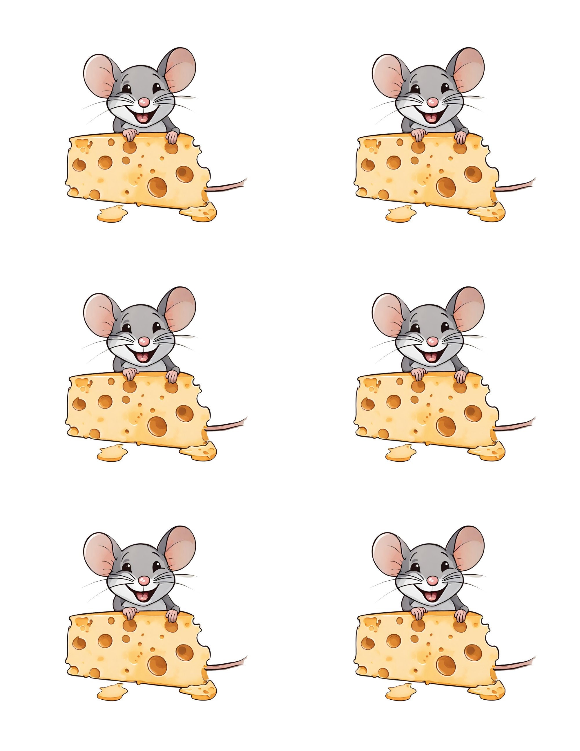 Funny Laughing Mouse Cheese Digital Art, Cute Cartoon Mouse With Cheese ...