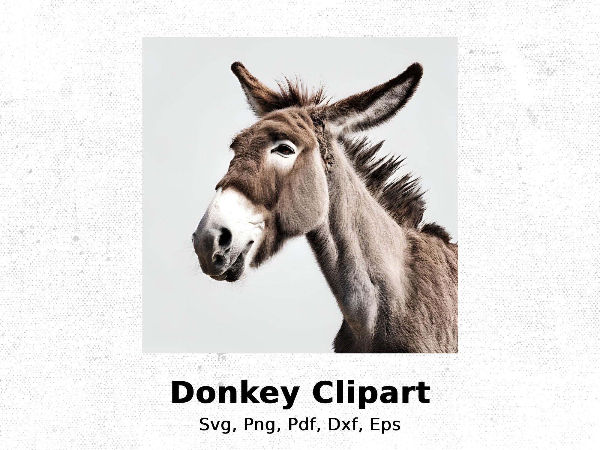 Donkey Clipart, Svg, Png, Pdf, Dxf, Eps, Farm Animal Clipart, Donkey ...