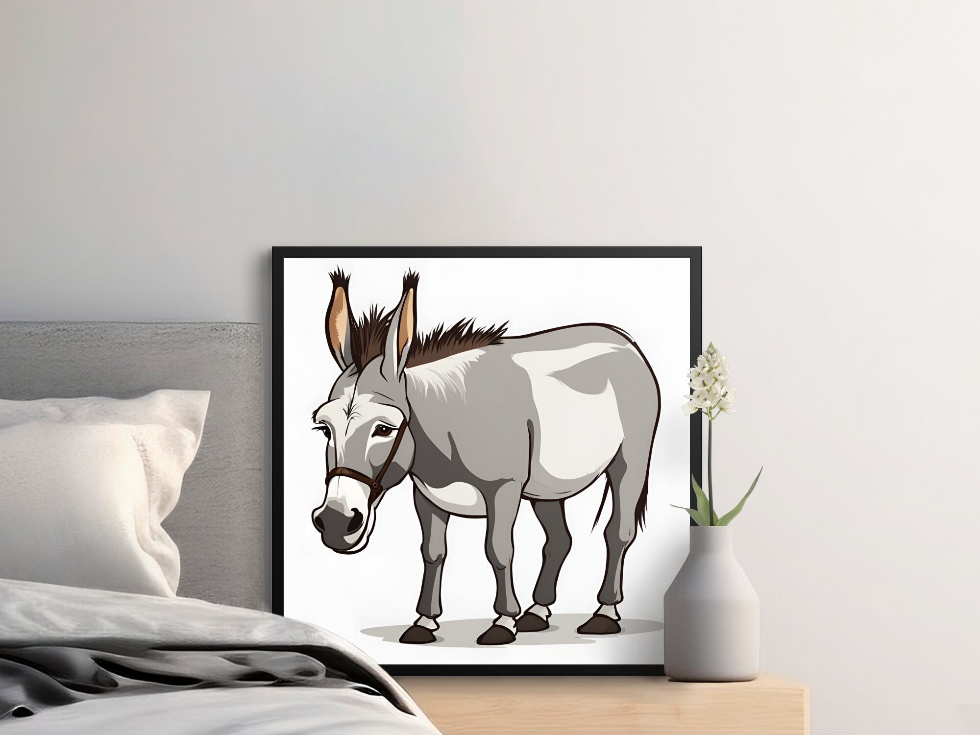 Cartoon Donkey Clipart, Farm Animal Illustration (digital Download) - Etsy