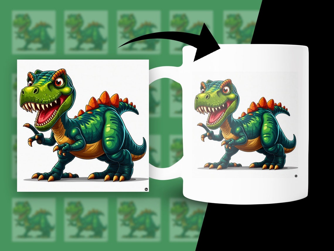 Cartoon Green T-rex Dinosaur Clip Art (digital Download) - Etsy