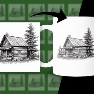 Vintage Cabin Digital Download, Rustic Home Illustration, Svg, Png, Pdf ...