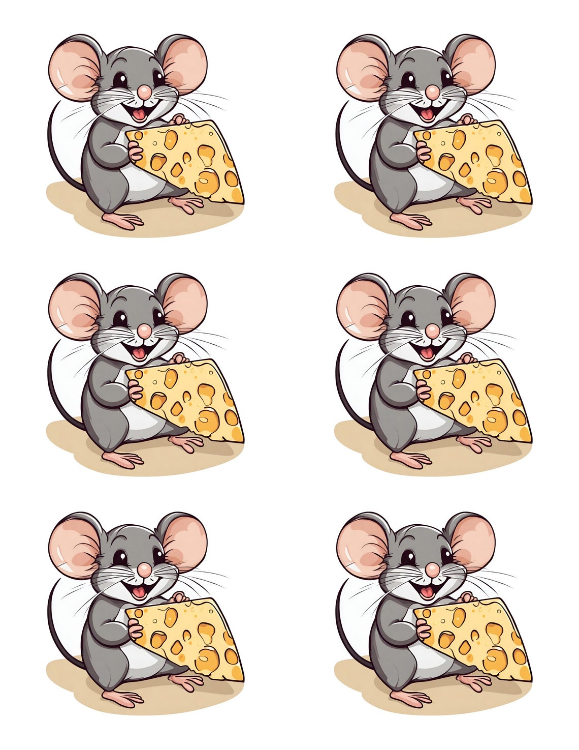 Funny Laughing Mouse With Cheese Digital Download, Cute Cartoon Mouse ...