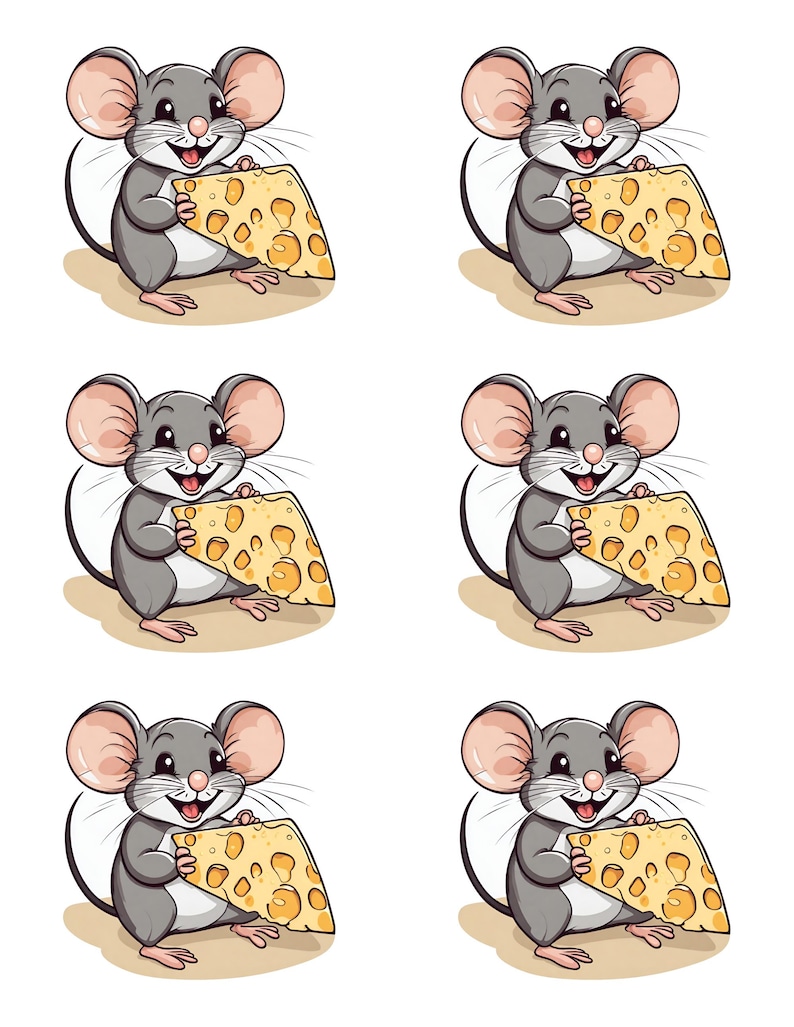 Funny Laughing Mouse With Cheese Digital Download, Cute Cartoon Mouse ...