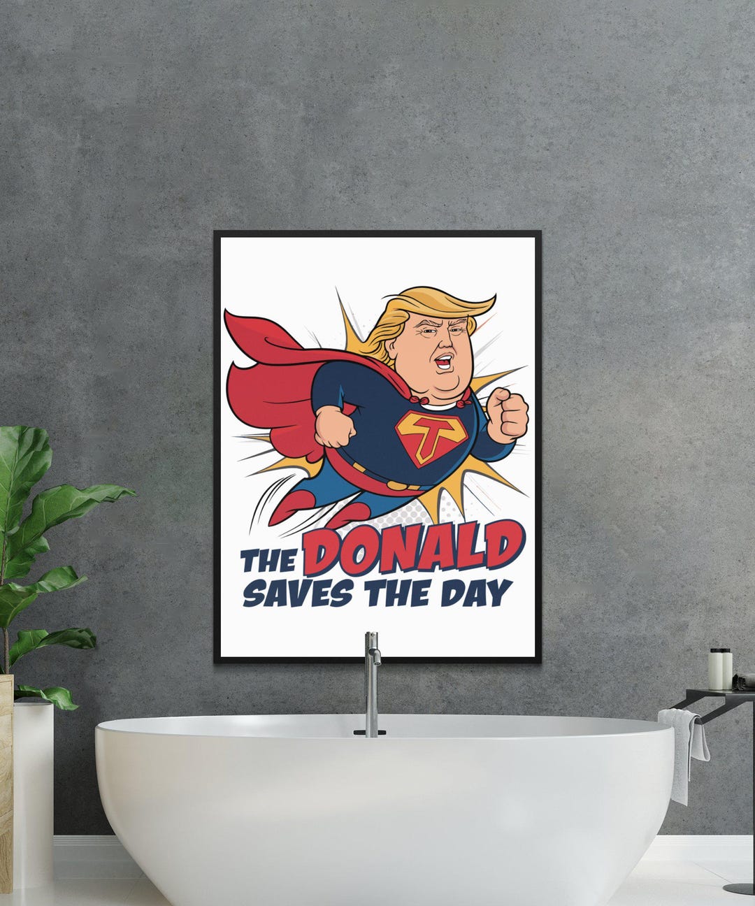 Cartoon Superhero Art SVG, Funny Political Print, Digital Download ...