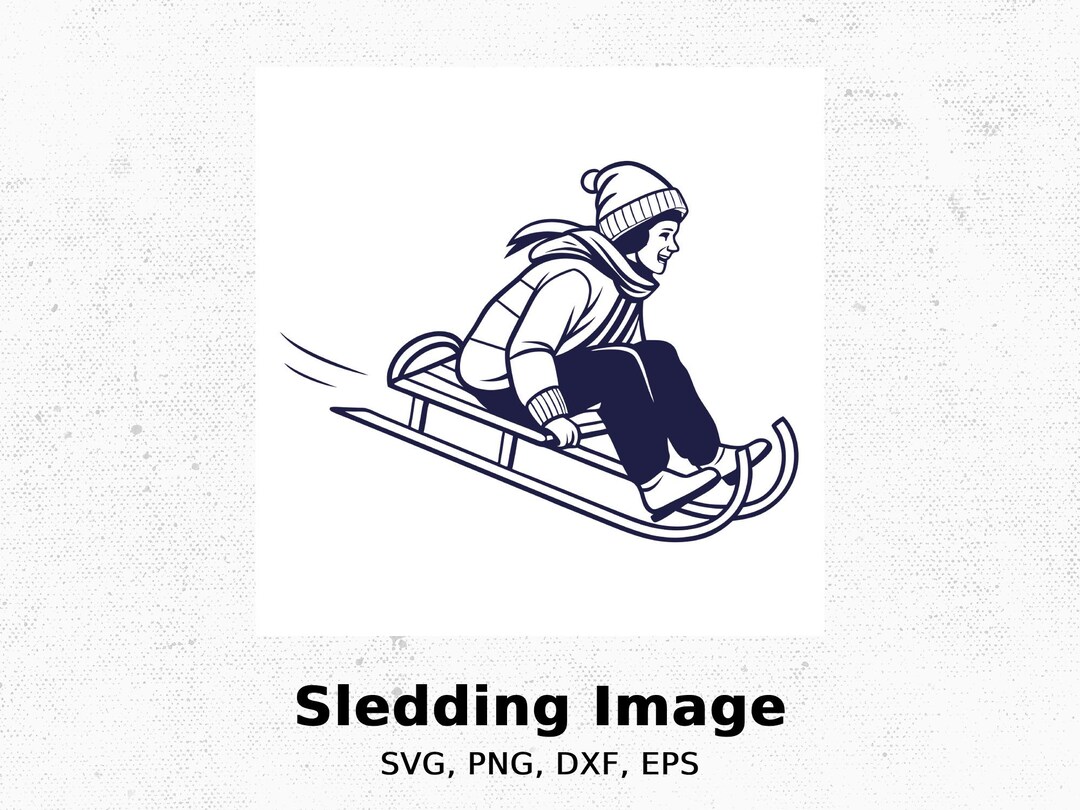 Boy Sledding Clipart: Winter Snow Sled Design (digital Download) - Etsy