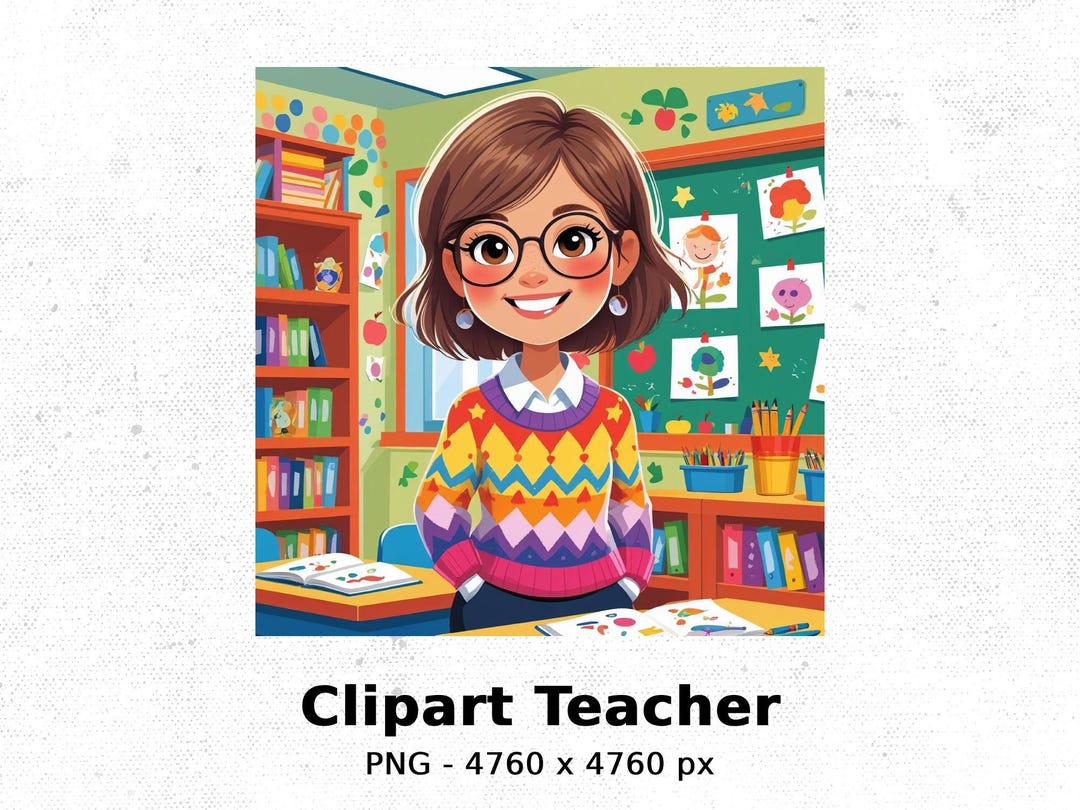Teacher Clipart: Back to School Classroom PNG (digital Download ...