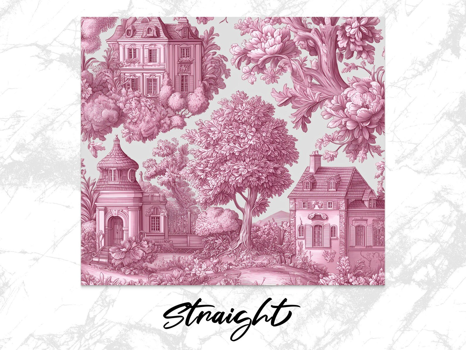 Pink Toile Tumbler Wrap: French Country Sublimation Design (digital ...
