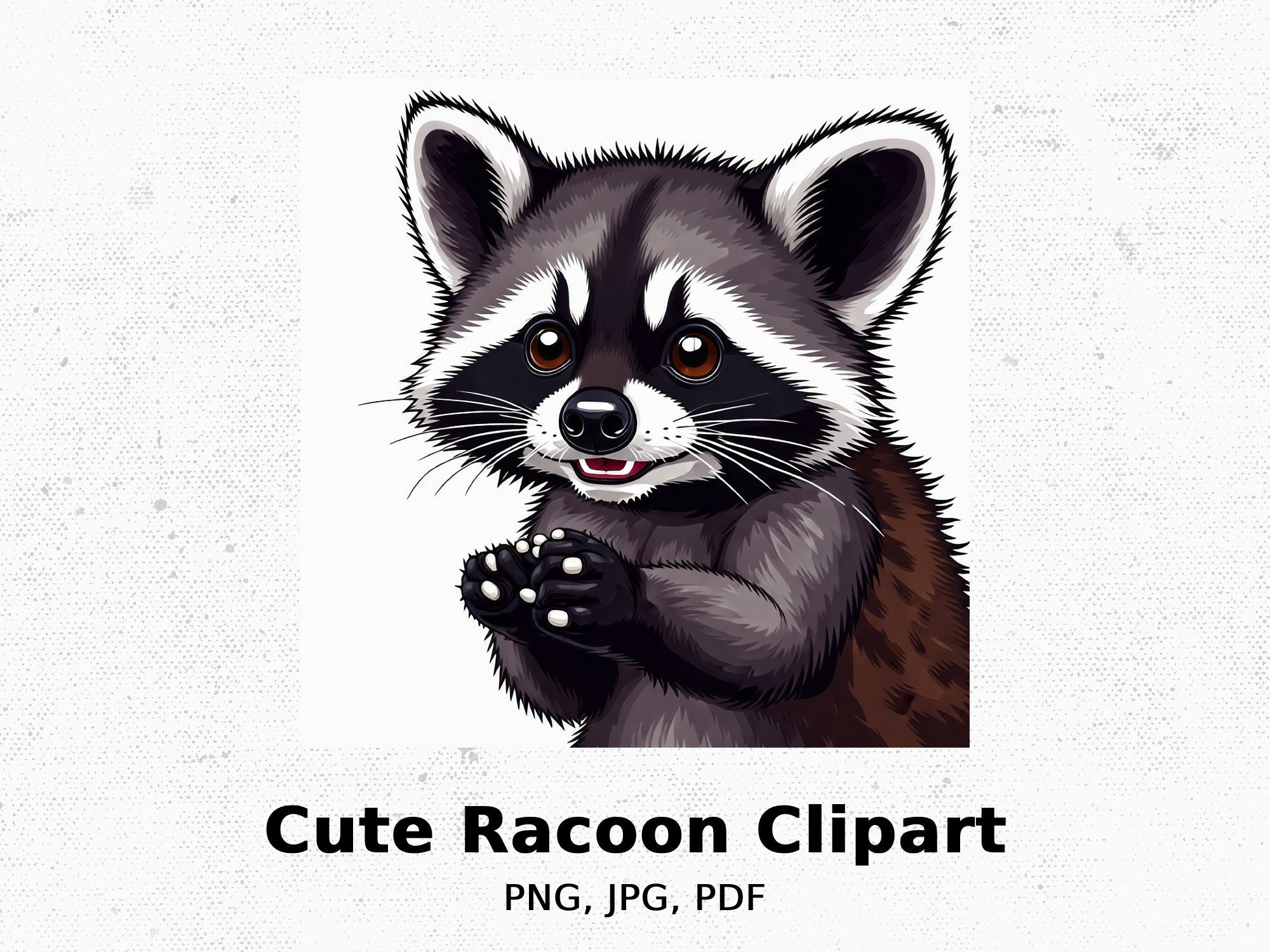 Cute Raccoon Clip Art, Adorable Cartoon Raccoon Digital Download ...