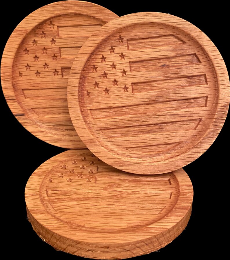 Wood Coasters With Holders - Etsy