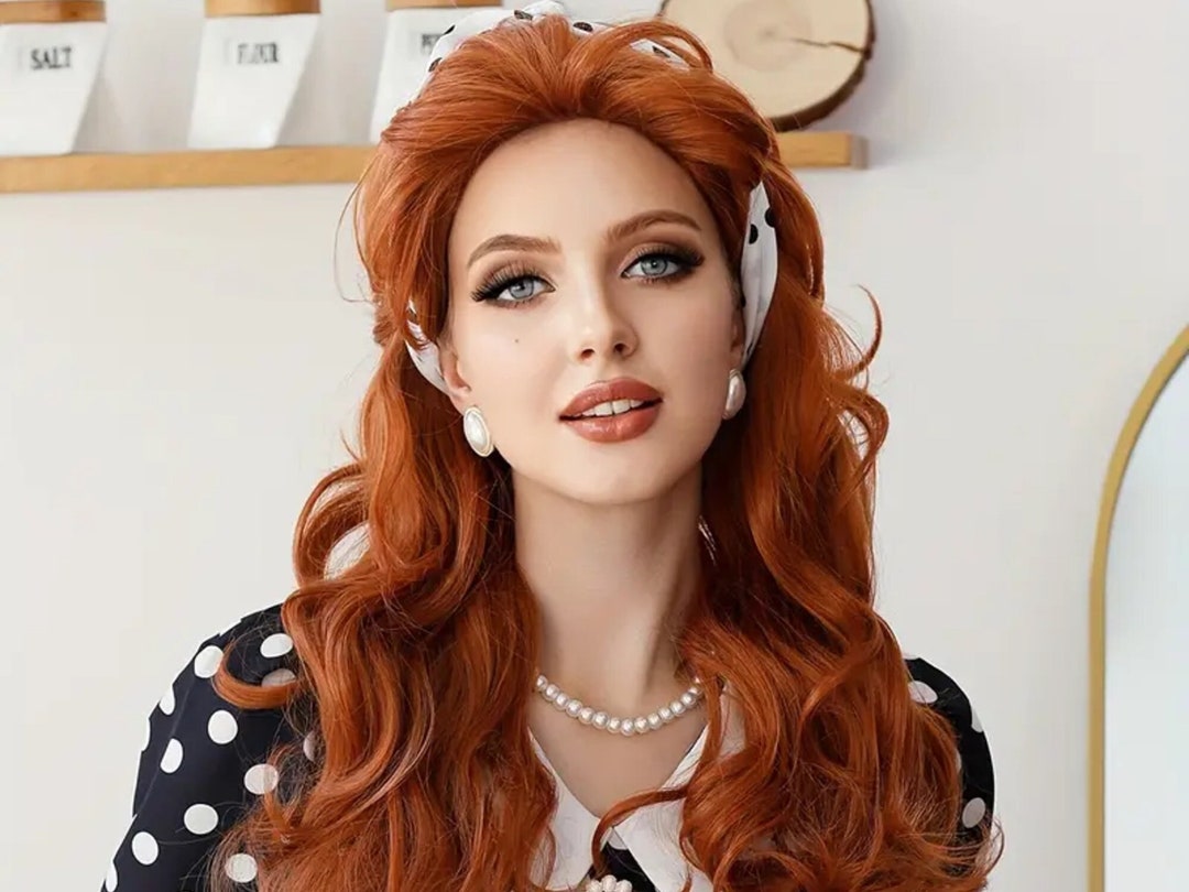 Red Wig Long Wavy Copper Wigs For Women Daily Party Loose Synthetic Body Wave Hair Wig For