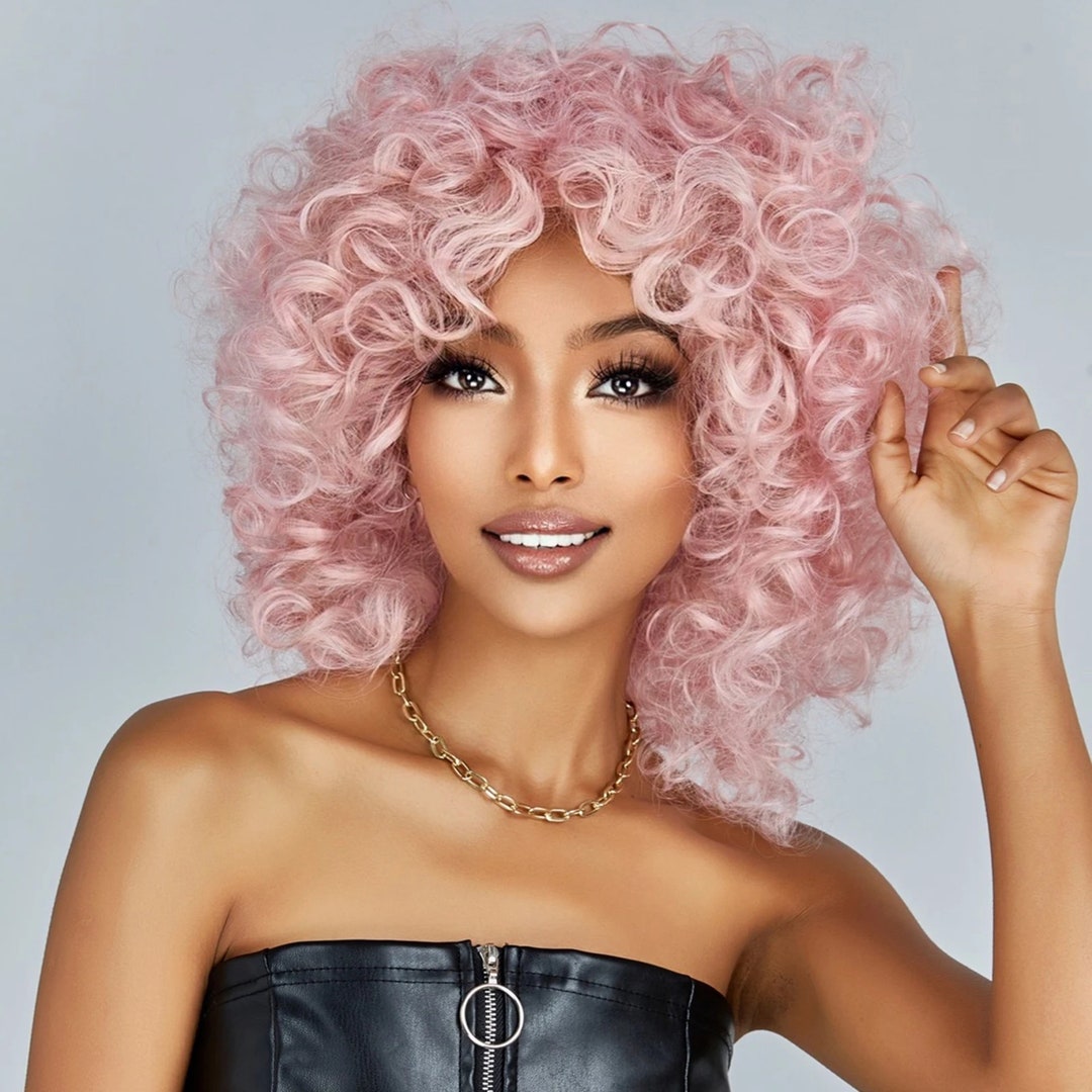 Pink Wig Curly Wig Ombre Wig Realistic Wig U Part Wig Lace Front Wigs ...