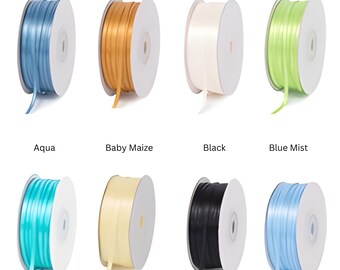 1/8 DOUBLE FACE Silky SATIN Ribbon 100% Polyester Choose 10 Yds or 100 ...