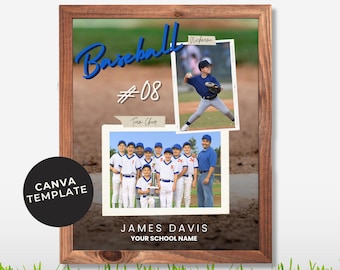 Baseball Photo Collage Editable Template Team Banquet Handout DIY Coach ...