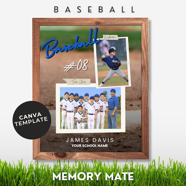 Baseball Individual Photo Template - Etsy