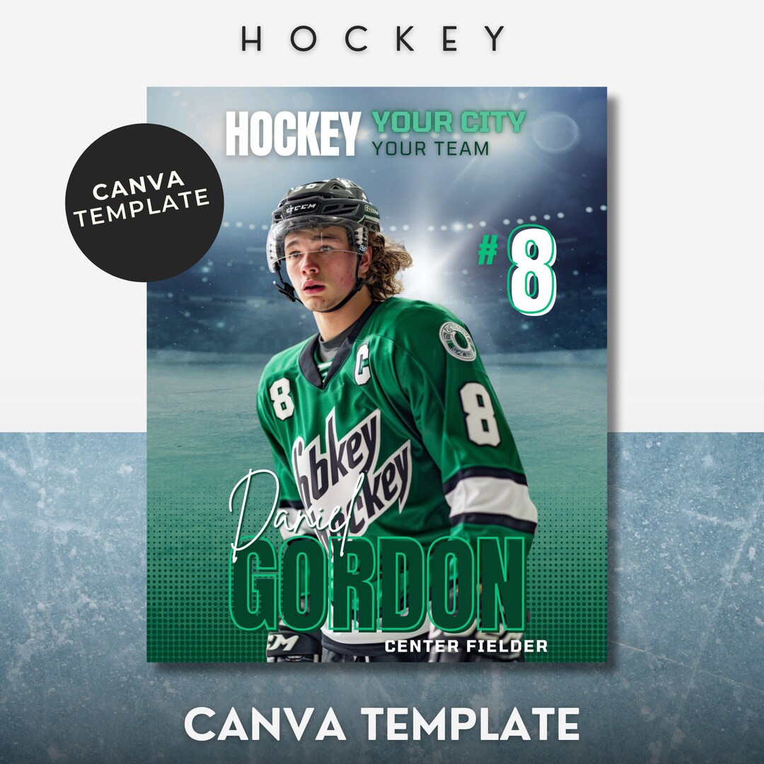 Hockey Banner Template Editable Canva Senior Sports Banner Ice Hockey ...