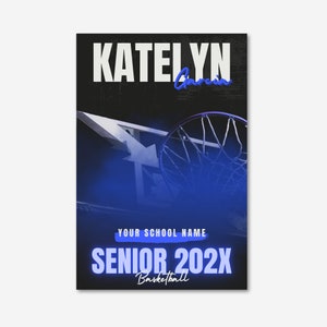 Basketball Senior Night Banner Canva Template Editable Poster Template ...