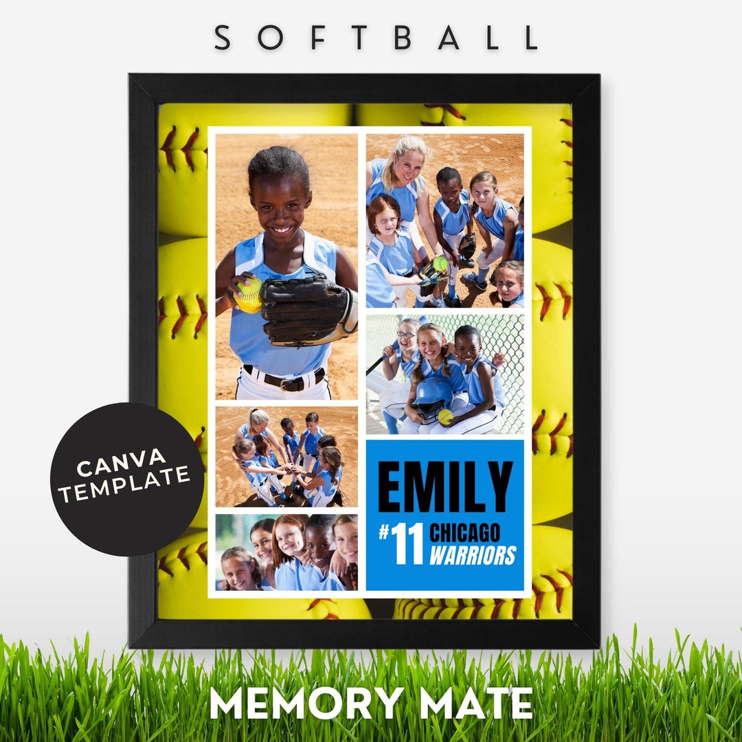 Softball Memory Mate Template Softball Digital Photo Frame Softball ...