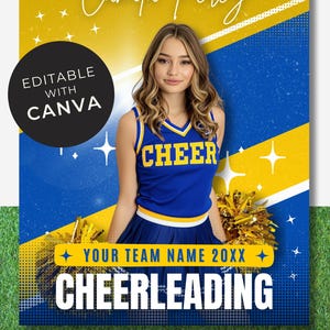 Cheer Senior Poster Canva Template Fully Editable Cheer Background ...