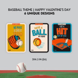 Baseball Valentine Cards Classroom Exchange DIY Instant Download ...
