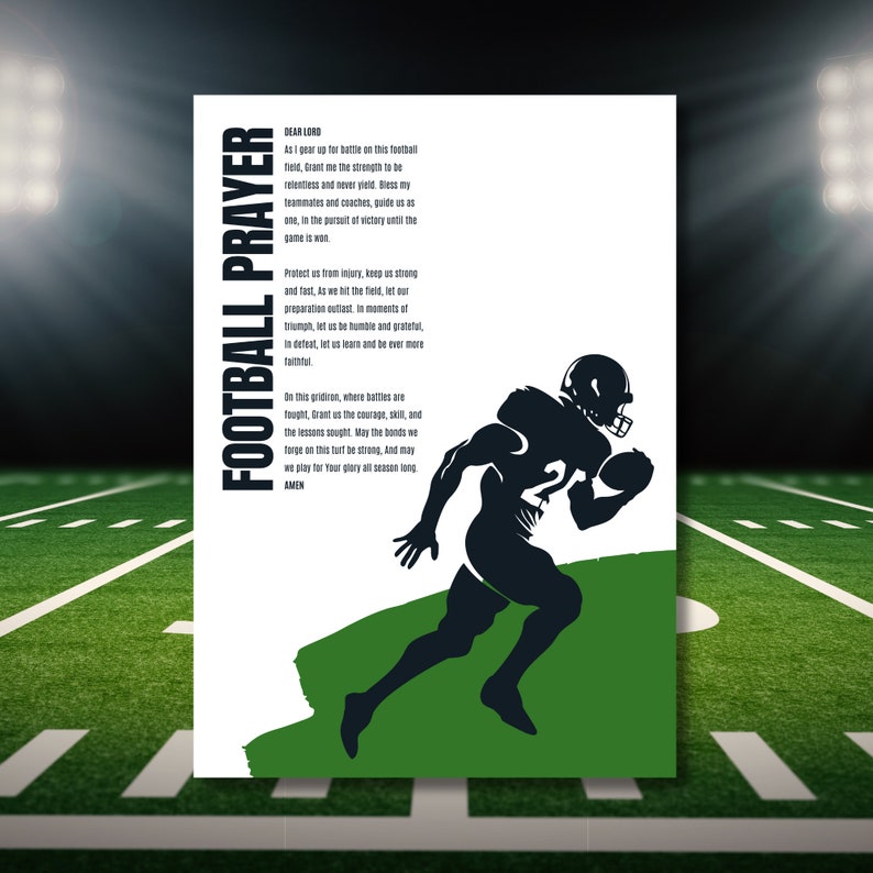 Athlete Prayer Printable Football Printable Senior Football Gift Senior ...