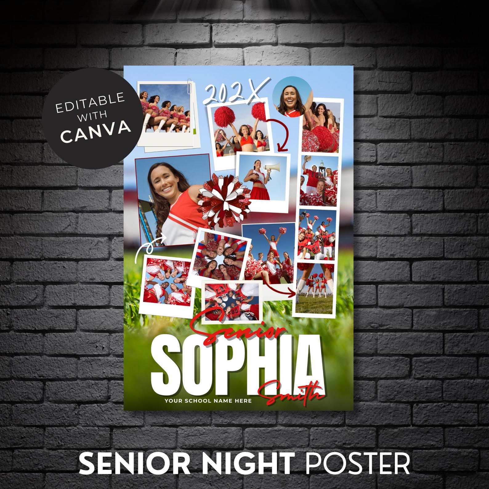 Cheer Senior Night Poster Photo Collage Senior Night Ideas Cheerleader ...