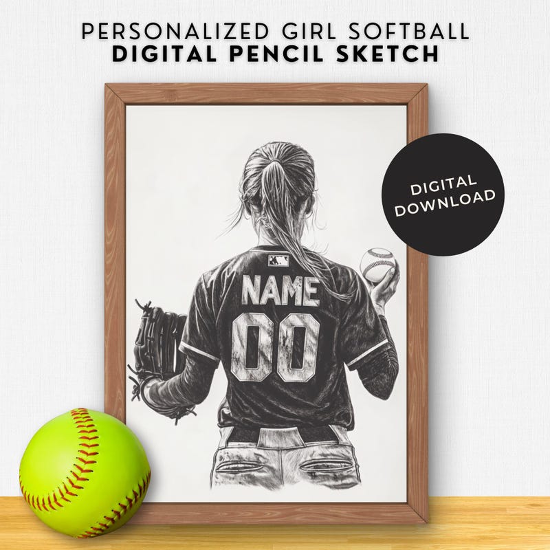 Softball Art - Etsy