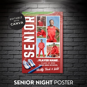 Cross Country or Track and Field Senior Poster Canva Template Photo ...