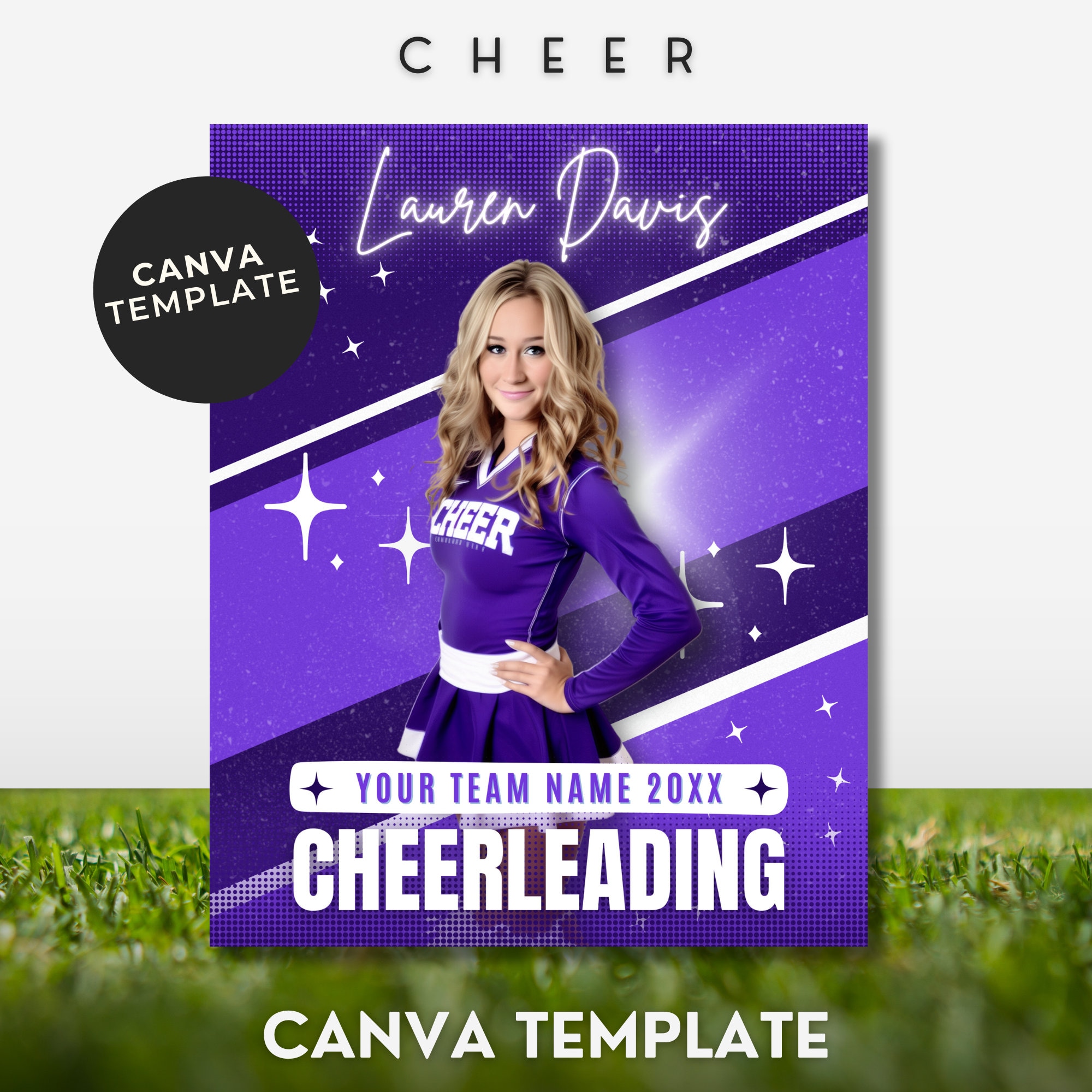 Cheerleader Banner Template Editable Cheer Senior Sport Banner ...