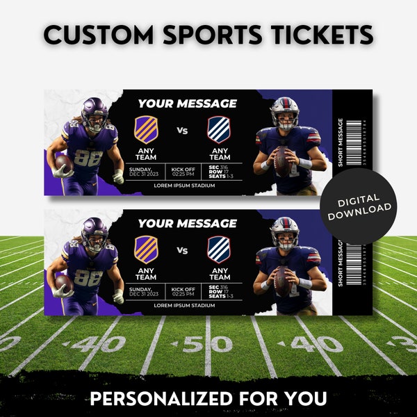 Surprise Football Ticket Template - Etsy